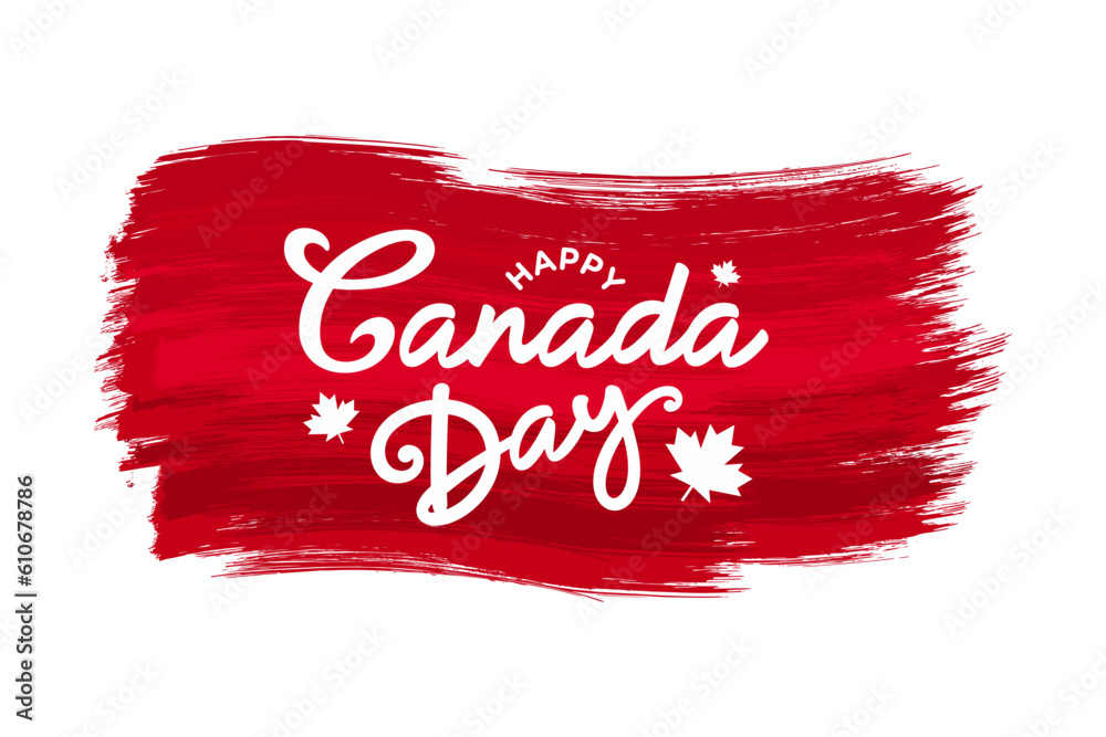 Happy Canada day hand-drawn calligraphy poster, background, clipart ...