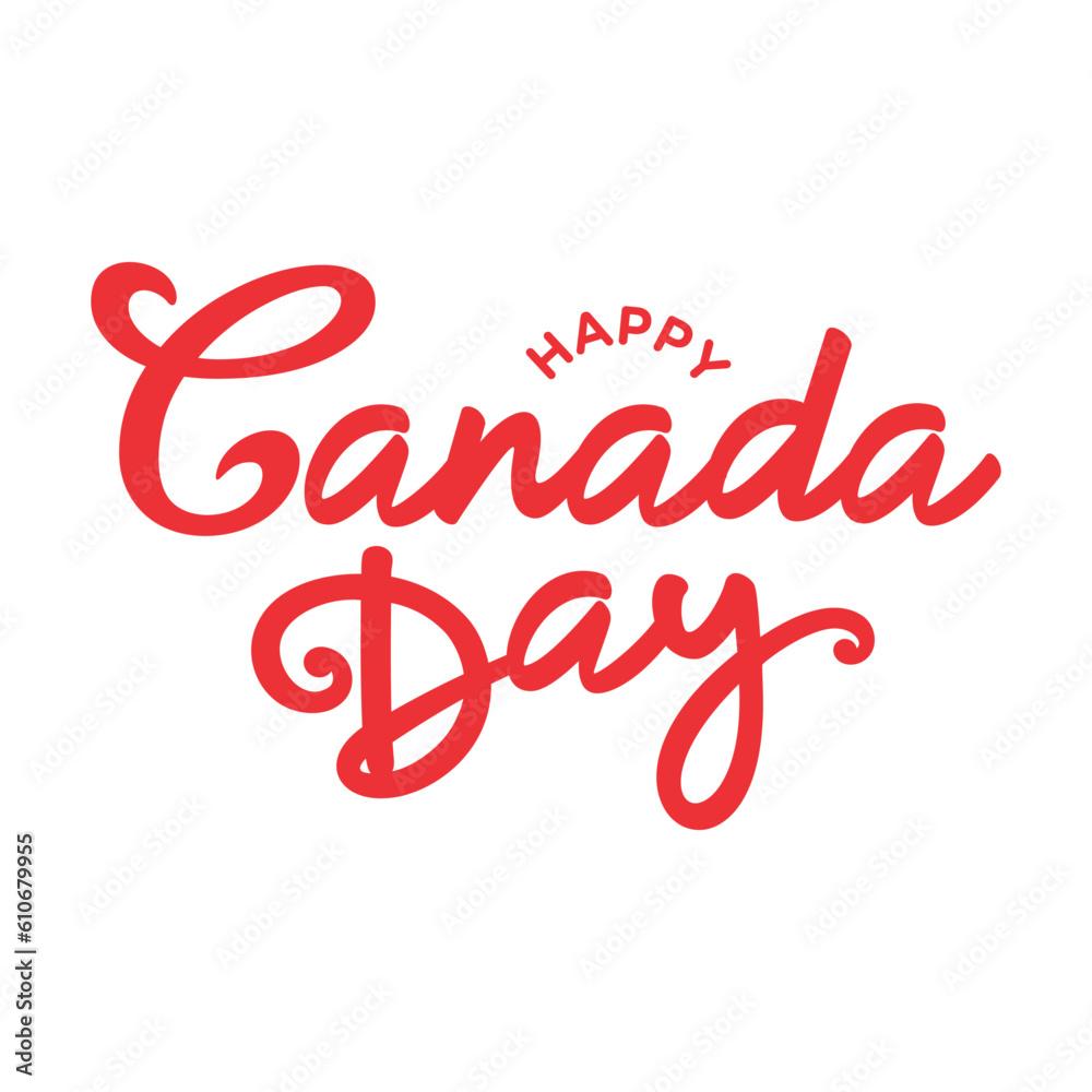 Canada day hand-drawn calligraphy text, vector, sign, background ...