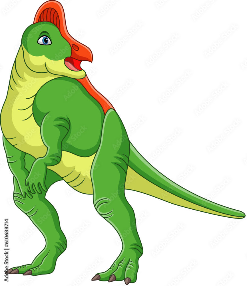 Cartoon Corythosaurus dinosaur character. Vector Illustration Stock ...