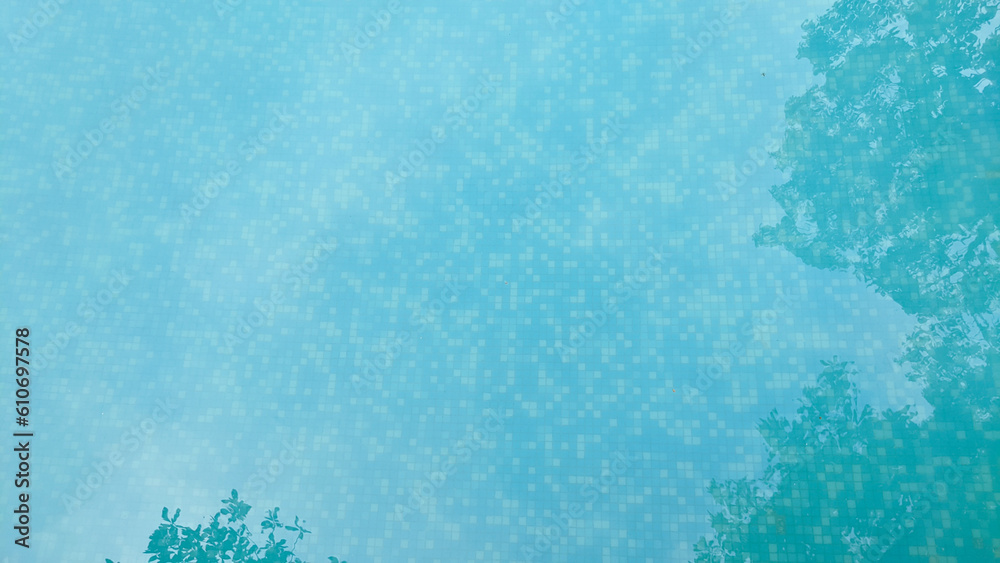 Underwater empty swimming pool background with the shadow of tree Stock ...