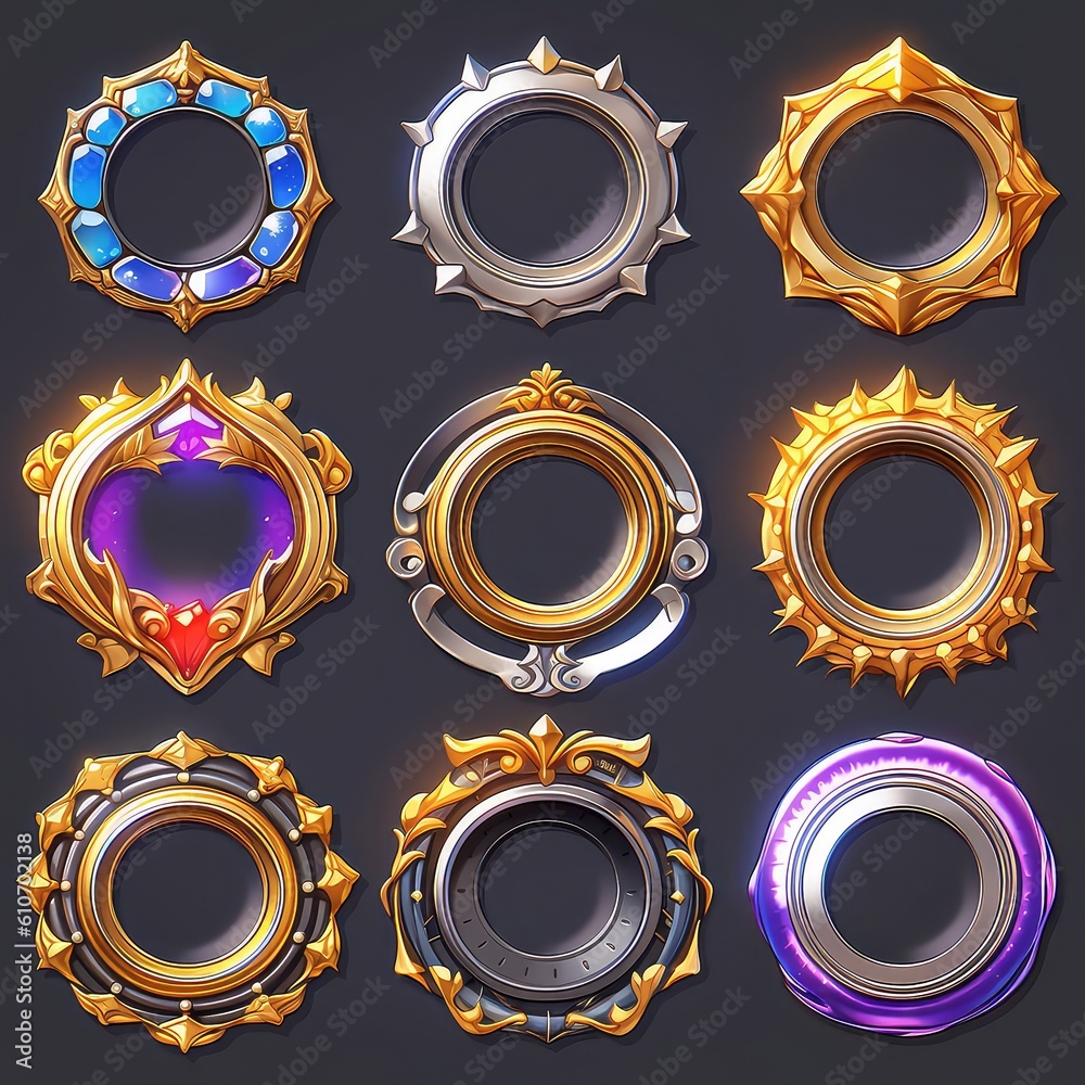 Game ui fantasy frames, rank frames, Ui game borders evolution wooden ...