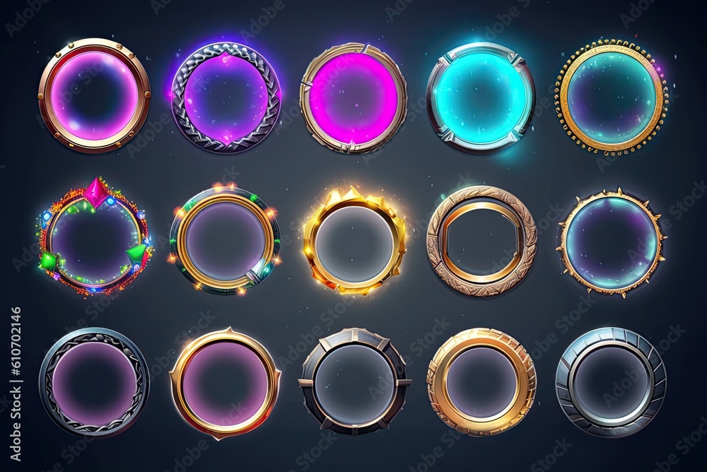 Game ui fantasy frames, rank frames, Ui game borders evolution wooden ...