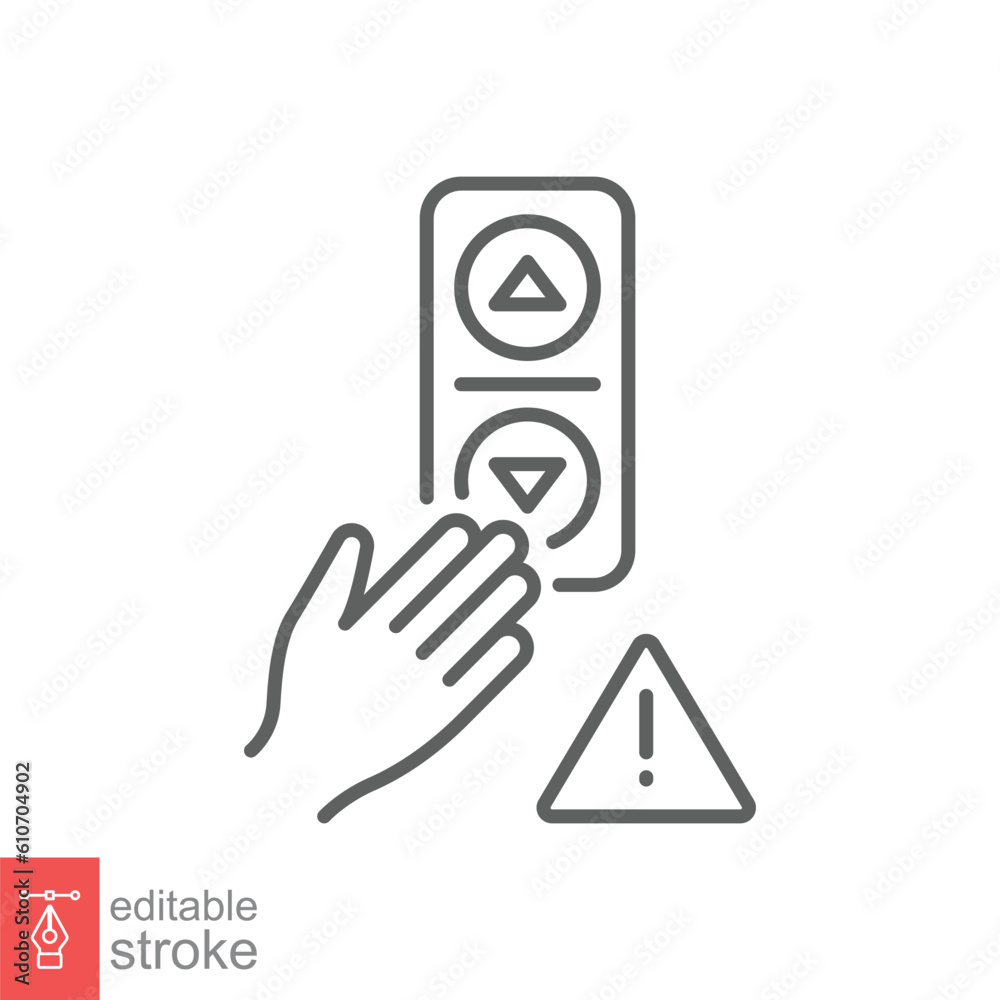 Vecteur Stock Avoid touching lift panel button icon. Simple outline ... Vecteur Stock Avoid touching lift panel button icon. Simple outline ...