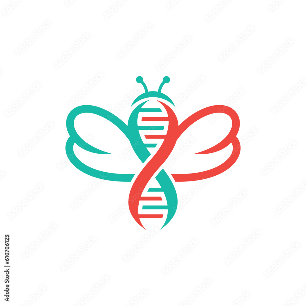 DNA bee Logo Symbol, Modern and Minimal insect Bee logo design Stock ...