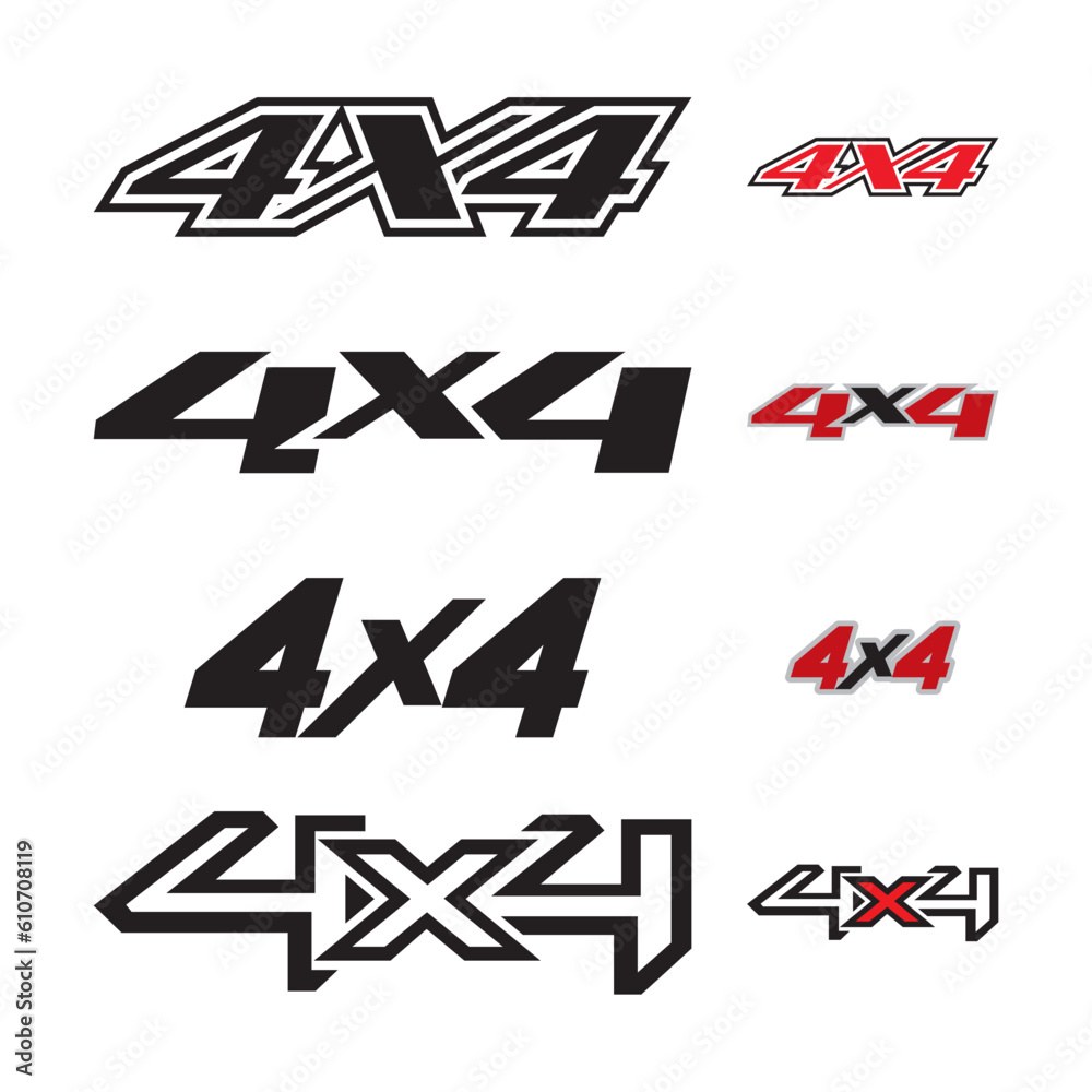Four pack of 4x4 logos, for trucks, cars and all terrain vehicles ...