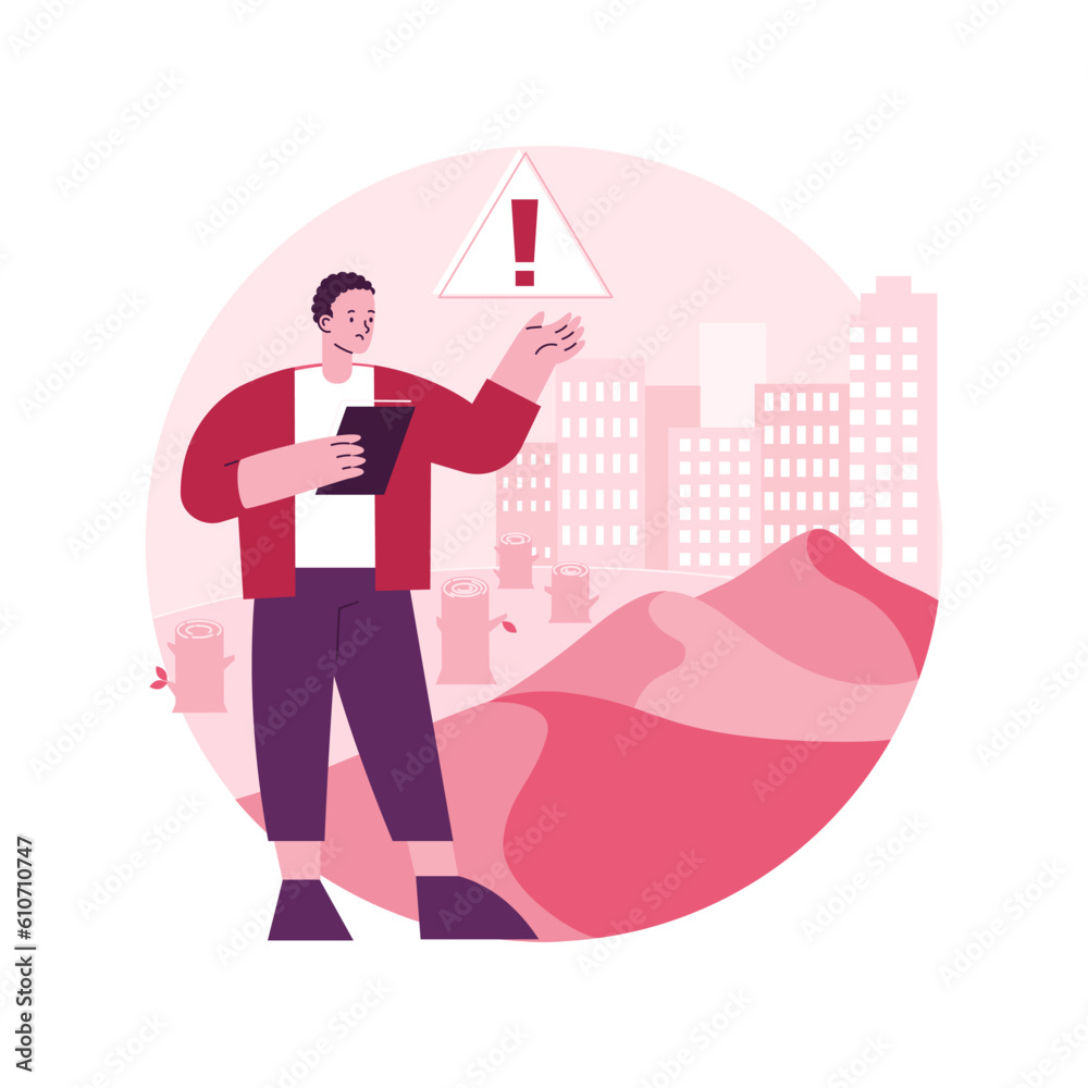 Desertification abstract concept vector illustration. Land degradation ...