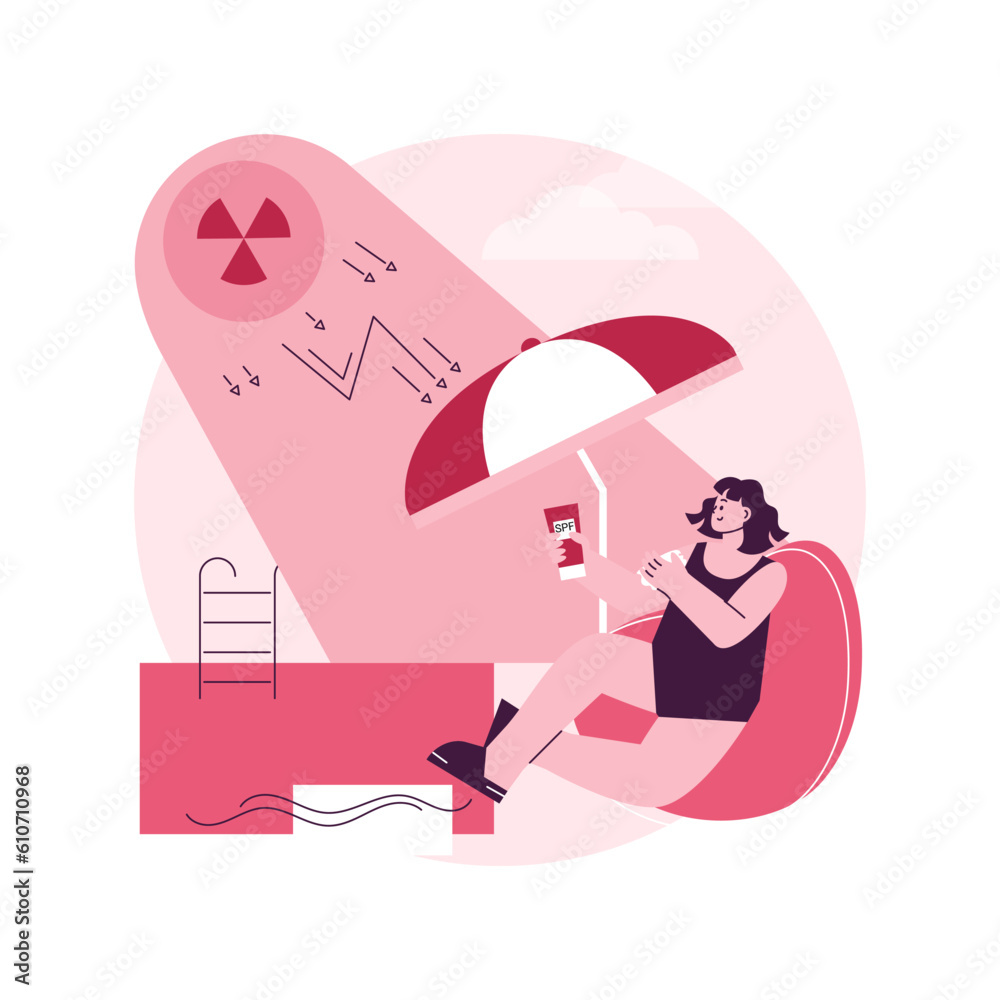 Ultraviolet radiation abstract concept vector illustration. Radiation protection, ozone layer ...