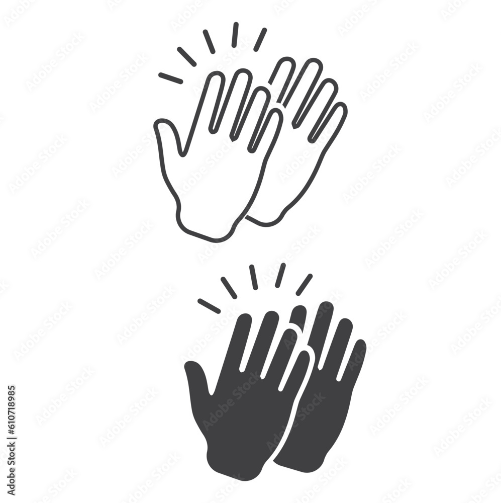 Applause, thanks, clapping hands, icon, vector, sticker. Stock Vector ...