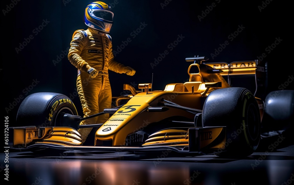 Formula 1 Car & Driver, Generative AI, Illustration Stock Illustration ...