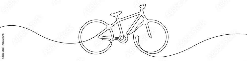 Bicycle line continuous drawing vector. One line Bicycle vector ...