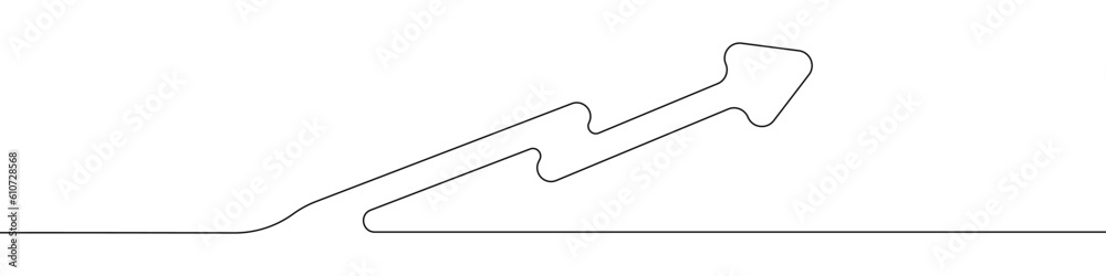 Arrow icon line continuous drawing vector. One line Arrow icon vector ...