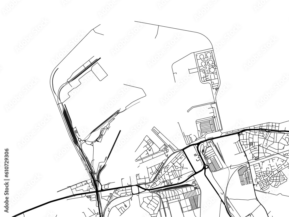 Vector road map of the city of Zeebrugge in Belgium on a white ...