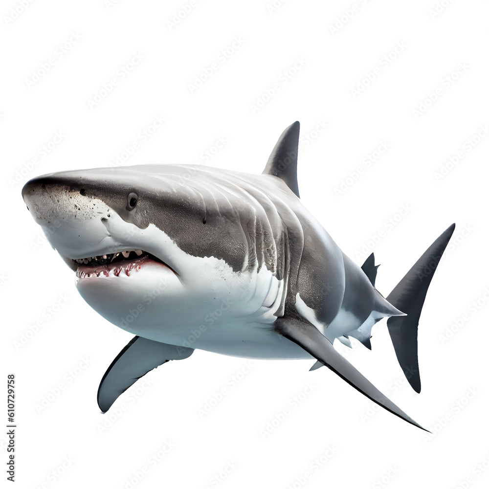 great white shark on transparent background PNG for project decoration ...