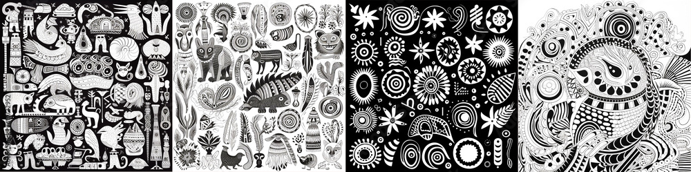 Collection of Australian Aboriginal icons in coloring book format ...