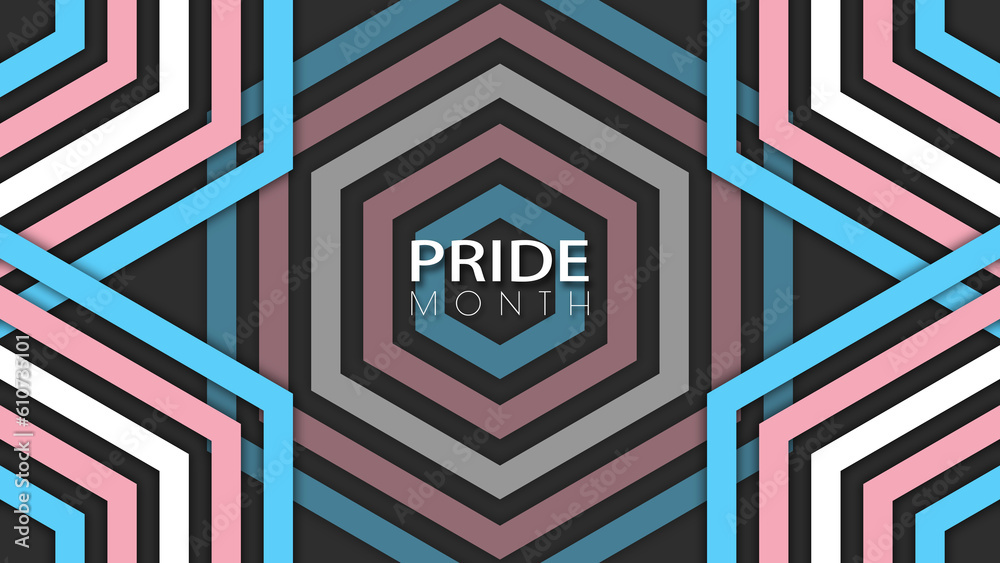 Happy Pride Month Transgender Pride Flag Honeycomb Star Background ...