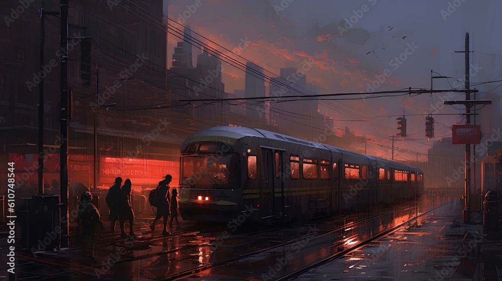 brooding cityscape in the style of gothcore, apocalyptic artwork ...