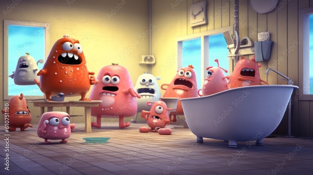 Generating AI illustration of a weird and horrible monster, Cartoon ...