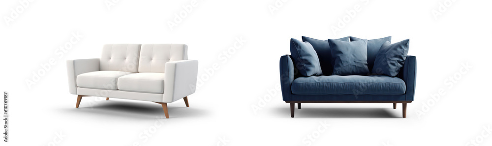 collection Set of interior furniture cutouts of double seat sofas couch ...