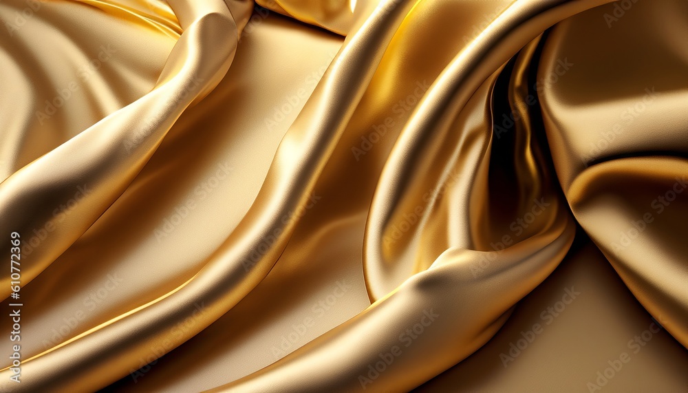 Golden silk fabric texture, elegant and smooth luxurious gold background, Generative AI Stock ...