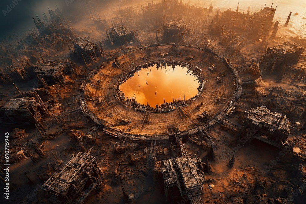 horizontal photo city earthquake post-apocalyptic city after ...