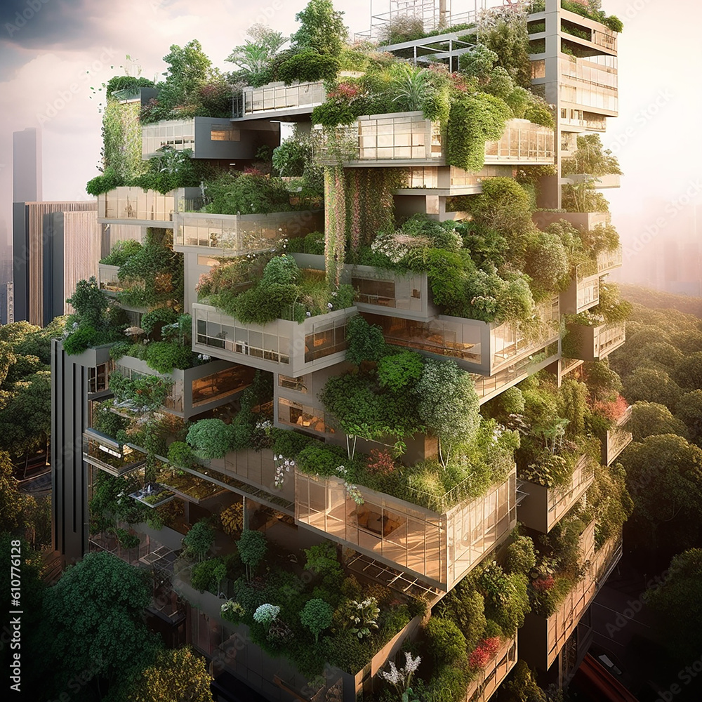 Building a sustainable future: green solutions for urban living Stock ...