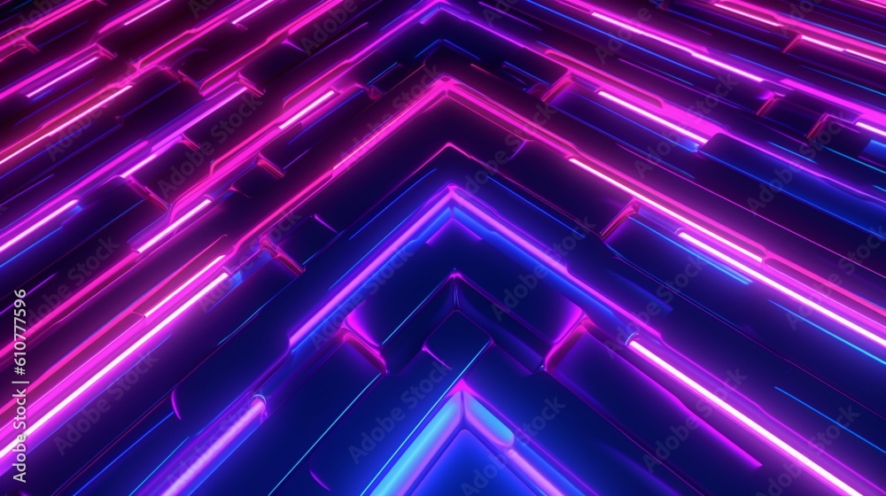 Ascending Neon Spectrum: A Mesmerizing 3D Render of an Abstract Minimal ...