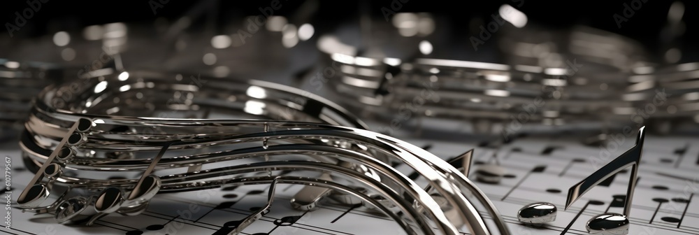 art background with the image of musical signs and elements of musical ...