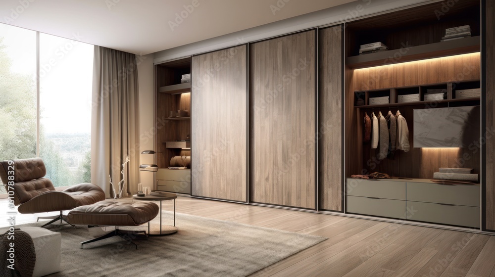 Wardrobe With Sliding Door Design Ideas Stock Illustration | Adobe Stock