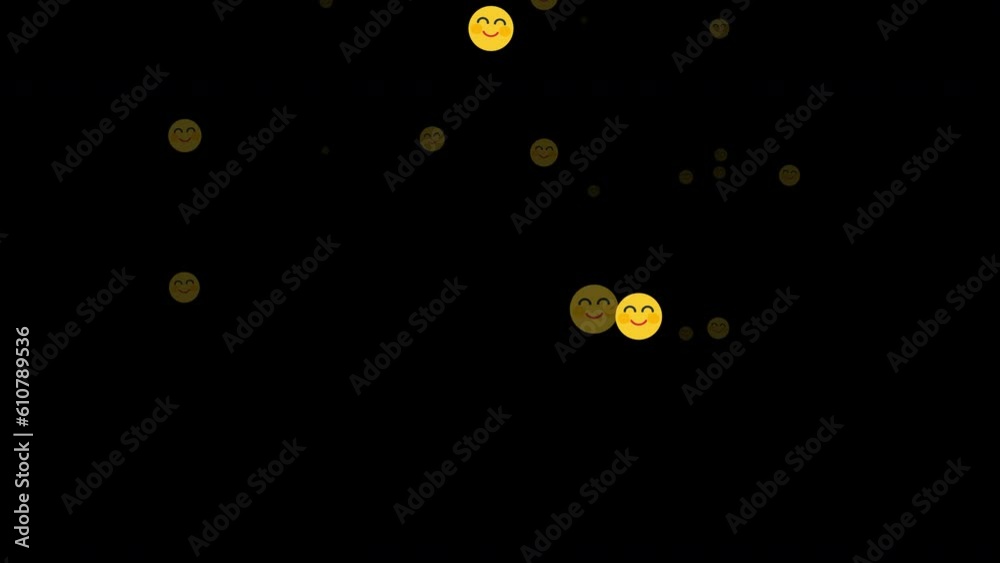 Vidéo Stock Smiley emojis alpha channel video. Smiling face floating ...