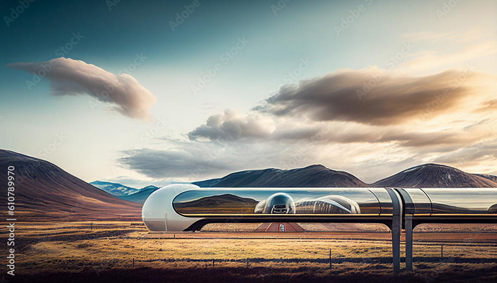 Future Hyperloop transportation system new mobility concept technology ...
