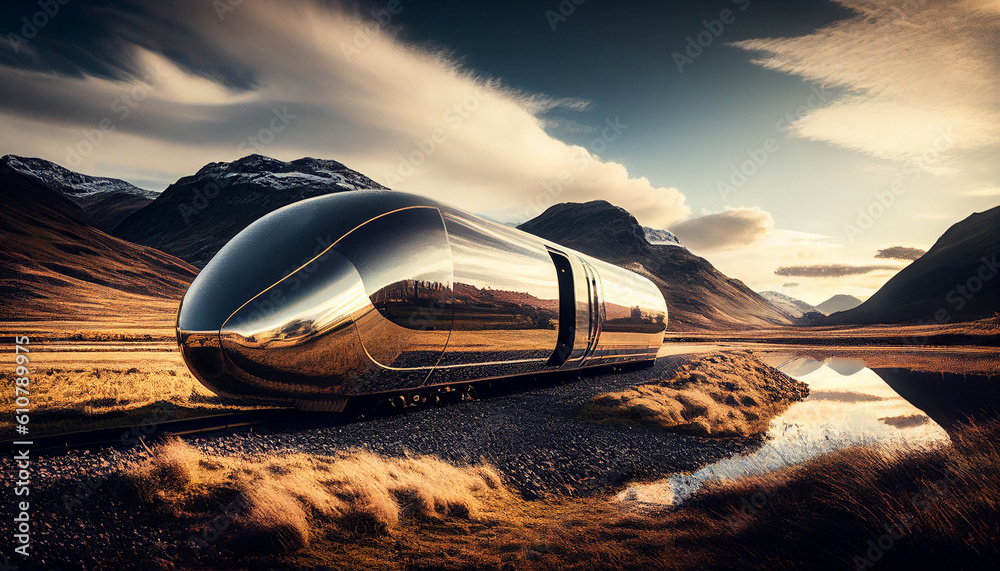 Future bullet train transportation system new mobility concept technology transit Rapid Express ...