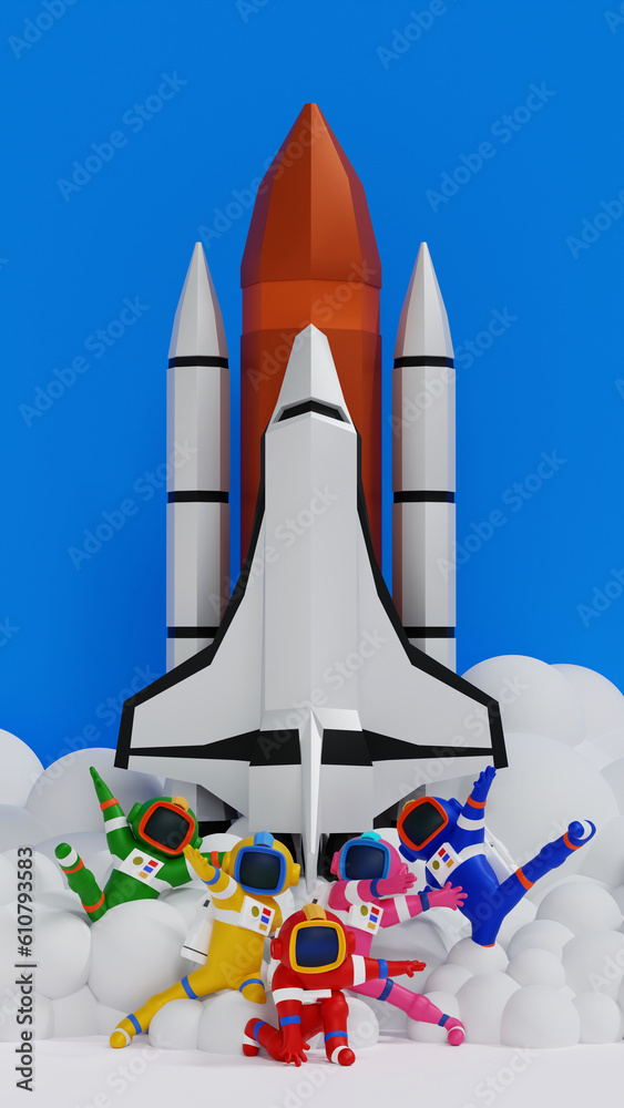 Group of Astronauts posing like superhero team in different poses with ...