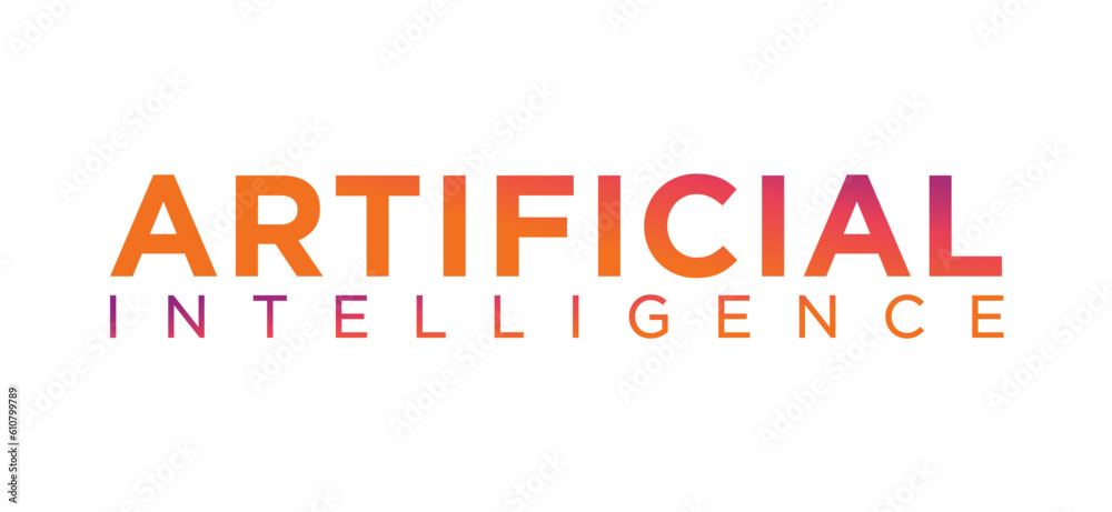 Artificial Intelligence Text, Artificial Intelligence Vector, AI Text ...