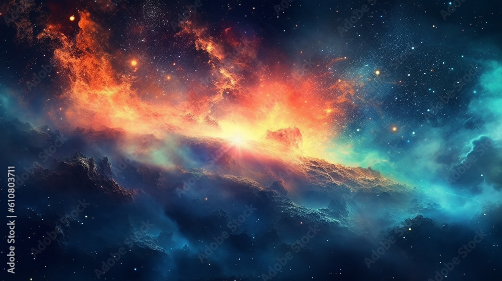 a colorful and beautiful image of a space background, realistic ...