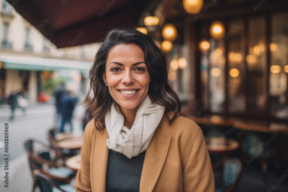 Close-up portrait photography of a grinning woman in her 40s that is ...