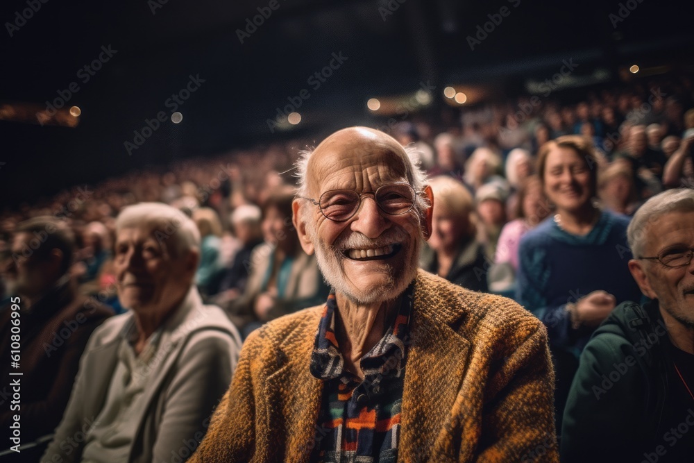 Medium shot portrait photography of a pleased man in his 80s that is ...