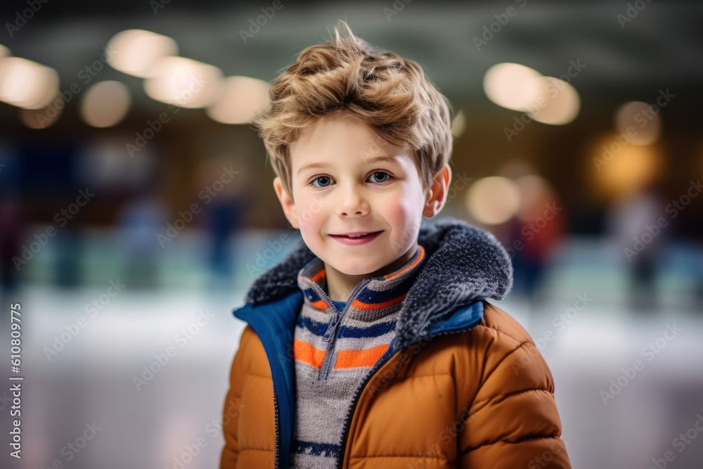 Medium shot portrait photography of a grinning child male that is ...