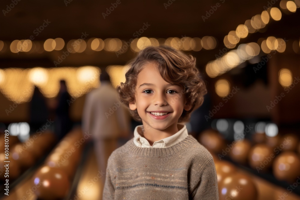 Medium shot portrait photography of a pleased child male that is ...