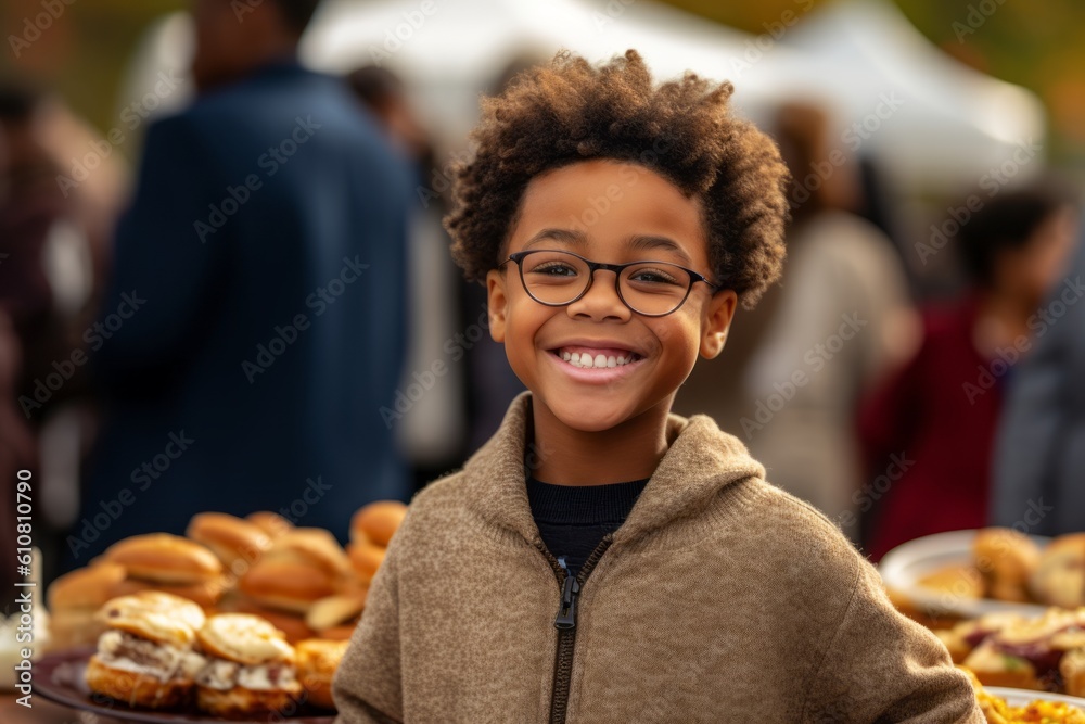 Medium shot portrait photography of a pleased child male that is ...