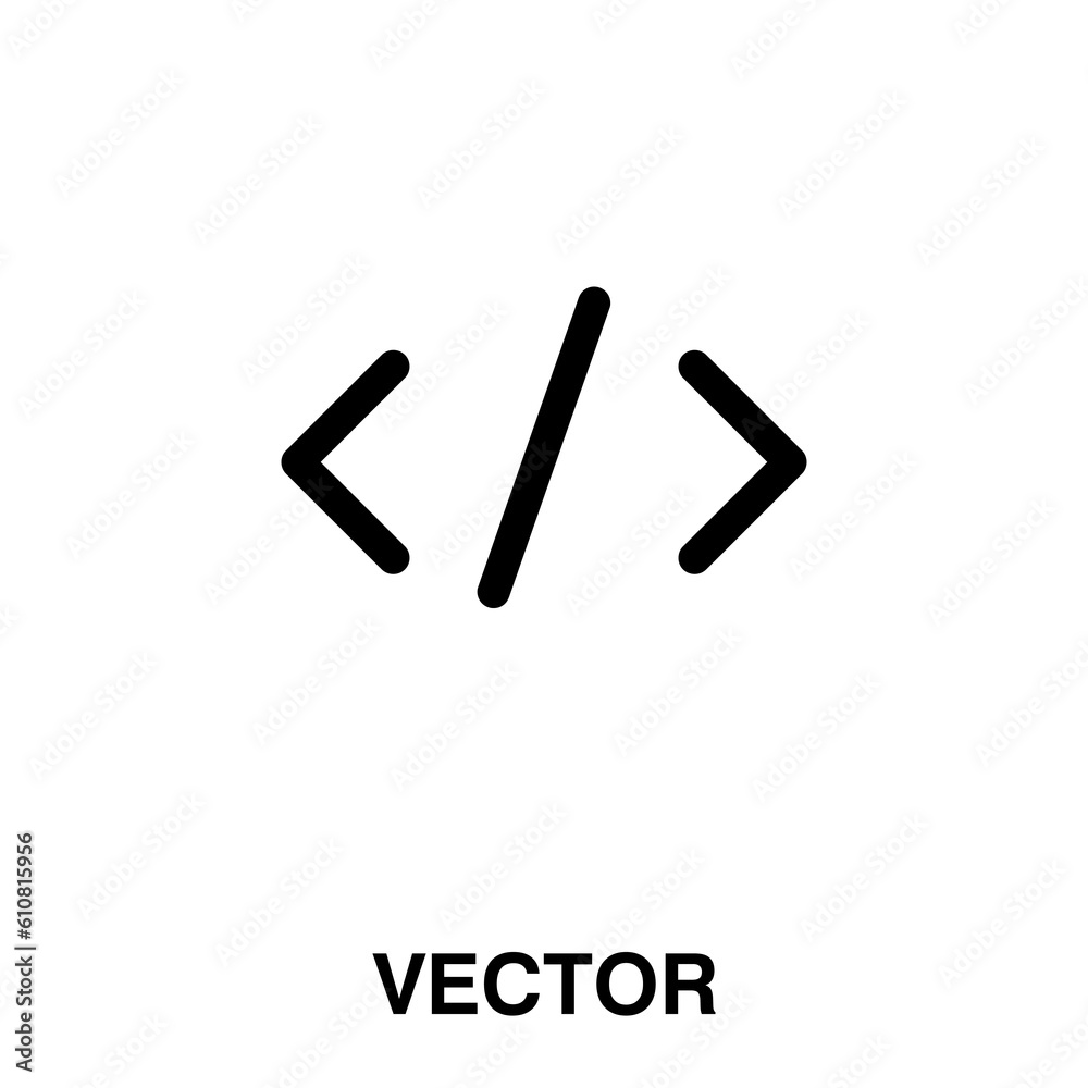 Code Icon in trendy flat style isolated on white background, Code ...