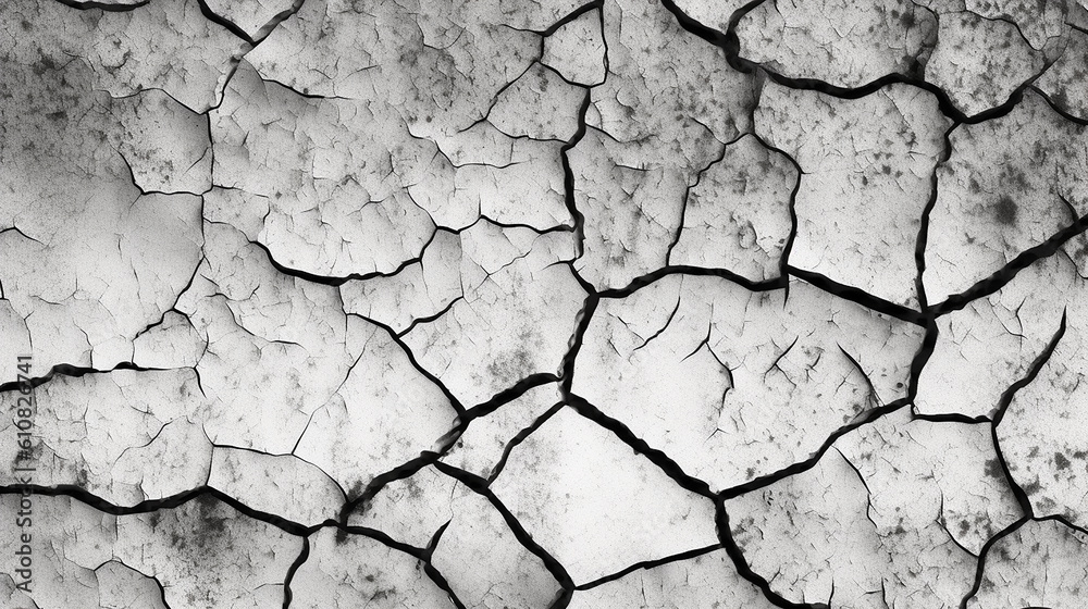 cracked land, monochrome palette, the surface of the dry, realistic and ...
