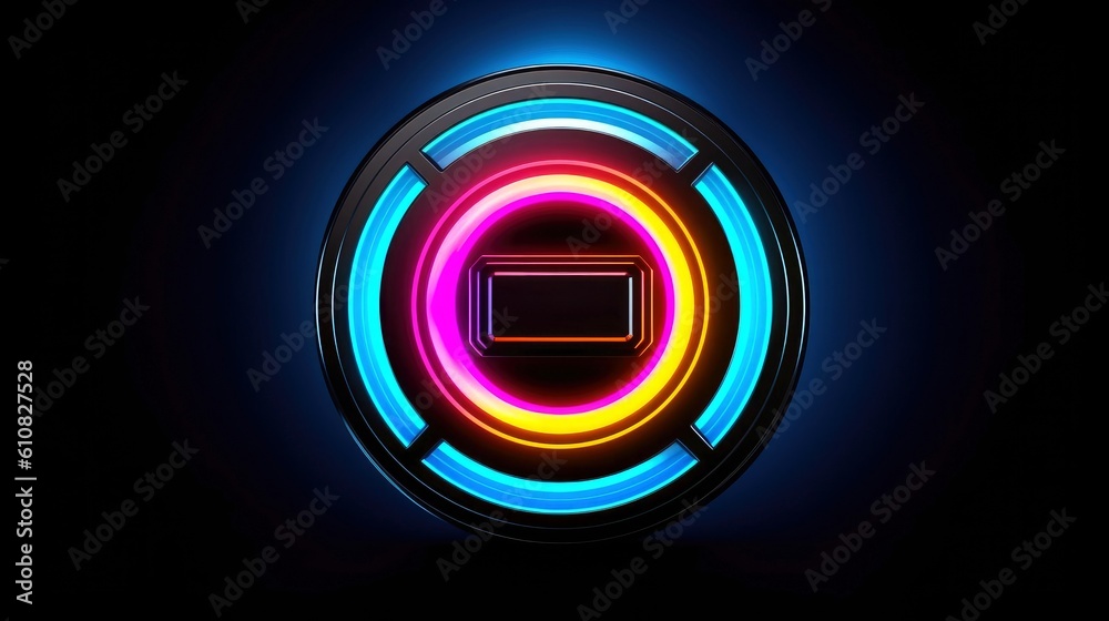 HUD round frames and borders, aim control and digital interface, button ...