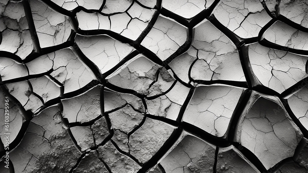 stone wall texture, cracked sand texture in black and white, dry ground ...