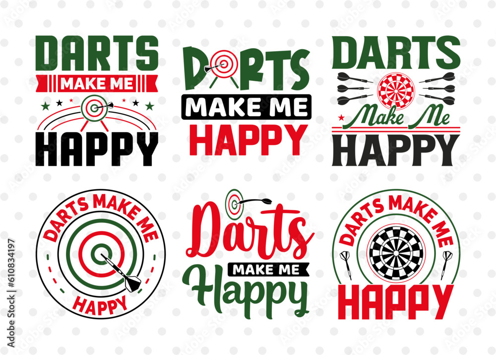 Darts Make Me Happy SVG Bundle, Darts Svg, Sports Svg, Dartboard Svg ...
