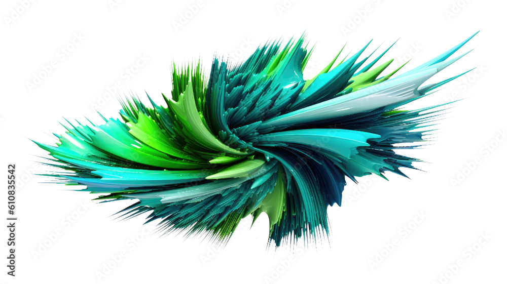 hyperdrive effect in blue and green abstract colorful shape, 3d render ...
