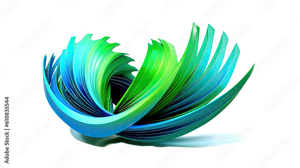 hyperdrive effect in blue and green abstract colorful shape, 3d render ...