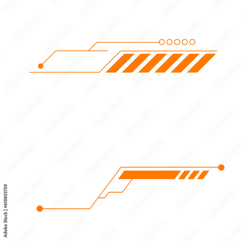 Futuristic hud tech elements. Elements, hi-tech bars and frames. Hud ...