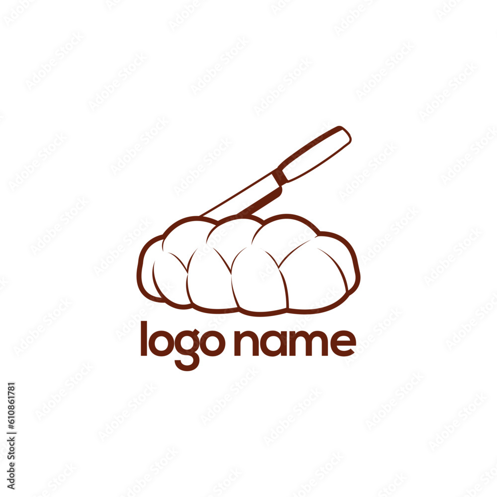 Bread Logo With A Knife On Top Of It. Hi-Quality Premium Bread Clip Art ...