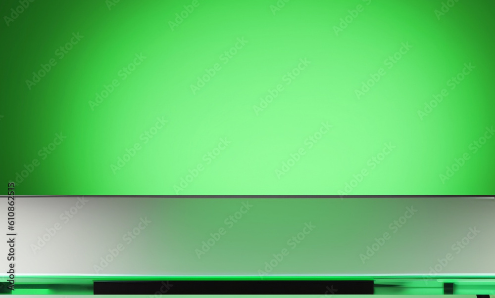 Background With Screen Glass Table With Green Screen Background Empty Glass Tabletop With