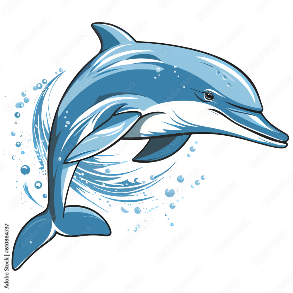 Dolphin vector art, dolphin, isolated on white background, vector ...